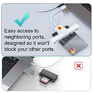 USB Smartfold Type C CAC Reader, USB C DOD Military USB Common Access CAC Smart Card Reader and ID CAC Card Reader,Compatible with Mac Os, Windows,Linux(Mini Foldable and Portable Type C) New