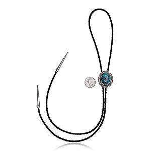 $350Tag Sun Silver Certified Authentic Handmade Navajo Native American Bolo Tie 24558 Made by Loma Siiva