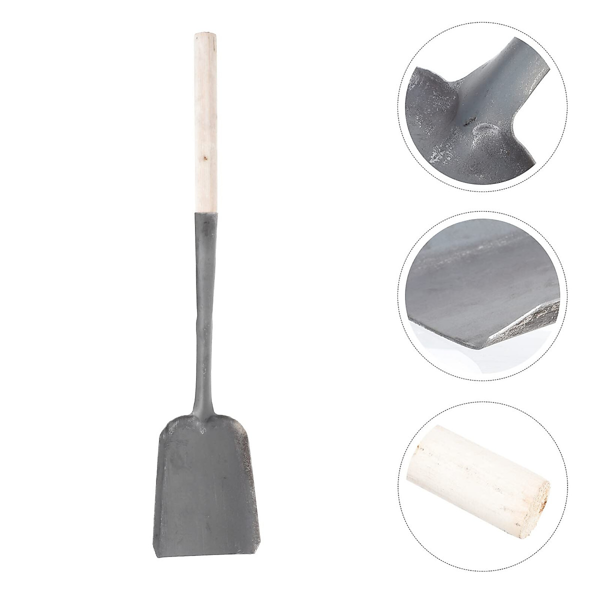 Cabilock Fireplace Shovel Long Wooden Handle Ash Coal Shovel Fireplace Scoop Ash Scoop Gardening Shovel Kitchen Tool