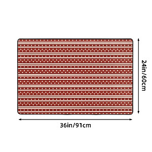 aHaBiKas Door Mat Outside Indoor Entrance, Patriotic Stars Stripes Red Front Porch Rug Washable Kitchen Rugs Non-Slip Shower Rugs Bathroom Mats Quick Dry, 36"x24"