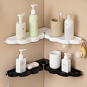 jomgeroz Angle Rotatable Corner Shelf Bathroom Wall Mount Shower Storage Rack Adhesive Organizer