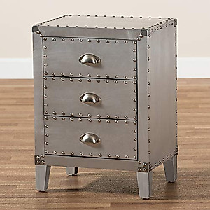 Baxton Studio Nightstands, Silver