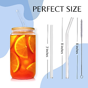 6 Pcs Glass Cups With Lids And Straws, 16oz Glassware Sets, Trending Ice Coffee Cup, Cute Mugs, Sublimation Cups, Coffee Bar Accessories, Tiktok Trend Items, House Warming Gifts New Home, Can Glasses