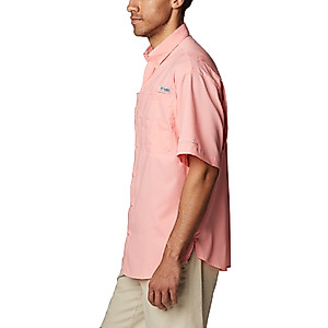 Columbia Men's PFG Tamiami II UPF 40 Short Sleeve Fishing Shirt, Sorbet, Large
