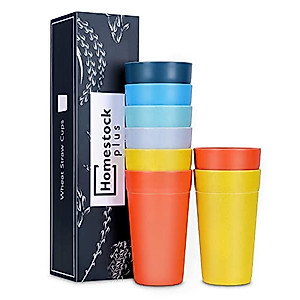 Homestockplus 【Set of 8】 20 Oz Tumbler Cups,Unbreakable Drinking Cups Microwave and Dishwasher Safe BPA Free E-Co Friendly Reusable Cup For Smoothies,Water