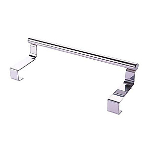 Kitchen Towel Holder Over Cabinet Door Tea Towel Hanger, Door Hook for Universal Fit on Inside or Outside of Cupboard Doors, Stainless Steel -23CM