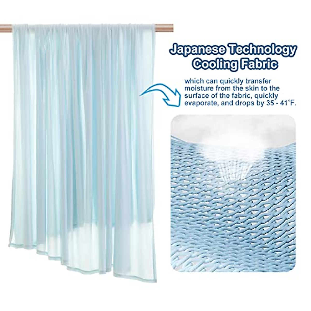 LLanCL Cooling Blankets for Hot Sleepers - Extreme Thin Bed Throw Blanket for Summer, Lightweight Cold Blankets,Cool Sheet for Bed,Sofa(Throw Size 50" x 60" Blue)