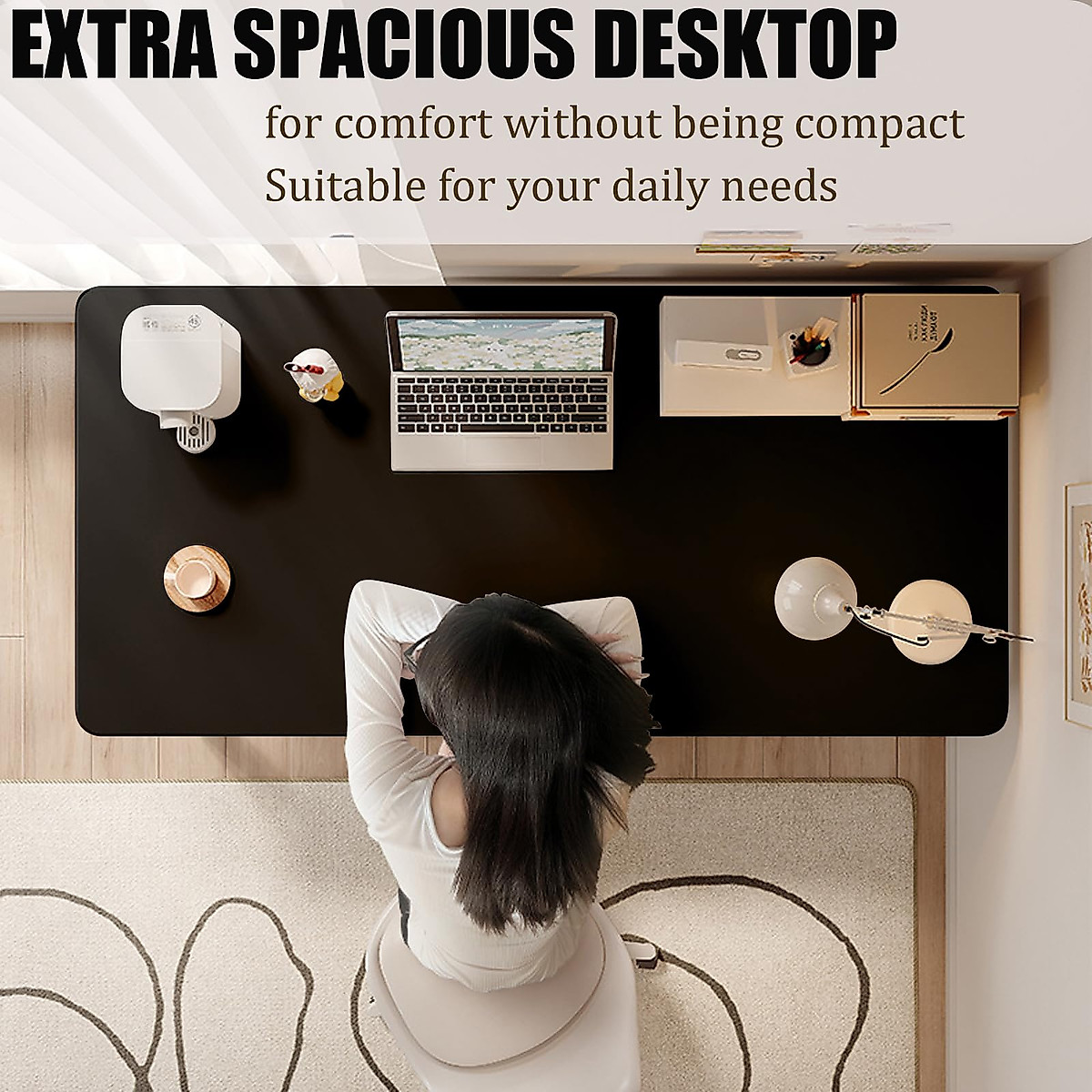 XUEGW Computer Desk Modern Simple Style Desk for Home Office, 39.3 inch Small Writing Table Study Corner Work Desk for Bedroom