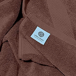 White Classic Luxury Bath Sheet | 2 Pack Luxury Bath Mat | 2 Pack Bundle (Brown)