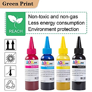 600ML Sublimation Ink for Epson ET-2760 2720 4800 2803 15000 WF 7710 7720 Inkjet Printers Heat Press Transfer on Mugs, Plates, Polyester Shirts, Phone Cases etc