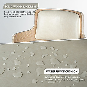 Miereirl Bar Stools Set of 2 Morden Height Counter Bar Stools with Wood Back Thickened Seat Swivel Adjustable Stool Chair for Home Kitchen Island Beige