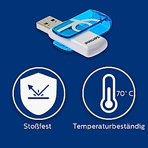 Philips Vivid Edition High Speed USB 2.0 Flash Drive 16GB with Swivel Cap for PC, Laptop, Computer Data Storage, Read Speed up to 21MB/s