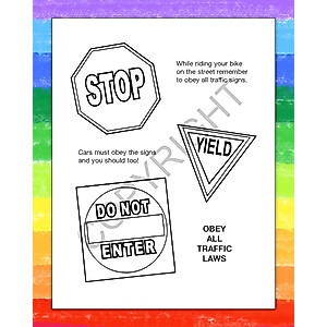 ZOCO - Bike Safety - Educational Coloring Books (25 Bulk Pack, Without Crayons) - Bicycle Rules, Road, Helmet Safety - Games, Puzzles, Activities for Kids