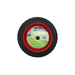 Shepherd Hardware 9593 7-Inch Semi-Pneumatic Rubber Tire, Steel Hub with Grafoil Bearings, Diamond Tread, 1/2-Inch Bore Offset Axle