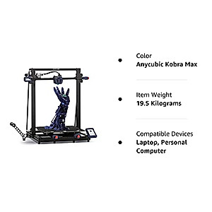Anycubic Kobra Max 3D Printer, Large 3D Printer with Auto Leveling Pre-Installed, Stronger Construction and Higher Precision, Filament Run-Out Detection Easy to Use, Big Size 17.7" x 15.7" x 15.7"