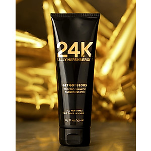 SALLY HERSHBERGER 24K Get Gorgeous StylePro Shampoo - 24K Karat Gold-Infused Cleanser- With Moisturizing, Color-Protecting UV Protection Complex - Paraben and Phthalate Free - 8.5 Fl Oz