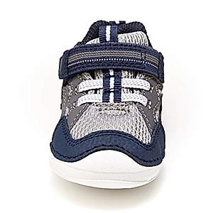 Stride Rite baby boys Soft Motion Kylo Sneaker, Navy/Gray, 6 Wide Toddler US