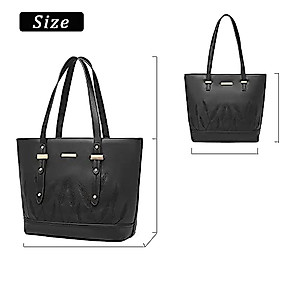 Women Fashion Handbags Tote Bag for work Shoulder Bag Top Handle Satchel gift (6602#Black)