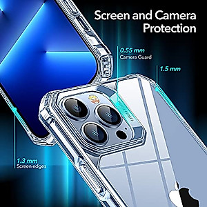 ESR for iPhone 13 Pro Phone Case, 13 Pro Case Clear, Military-Grade Protection, Shockproof Air-Guard Corners, Yellowing-Resistant Acrylic Back, Phone Case for iPhone 13 Pro, Air Armor Case, Clear