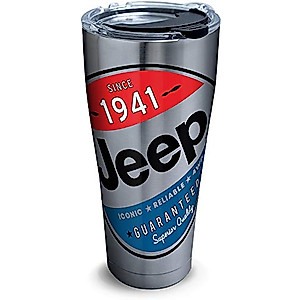 Tervis Jeep Colossal Triple Walled Insulated Tumbler Travel Cup Keeps Drinks Cold & Hot, 30oz - Legacy, Stainless Steel