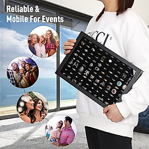 Pengup 100 Slots Ring Case Organizer Display Box,Rings Holder Storage Boxes for Jewelry Showcase with Glass Lid (Black Velvet).