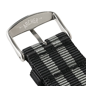 Archer Watch Straps - Premium Nylon Quick Release Watch Bands (Black/Gray, 22mm)