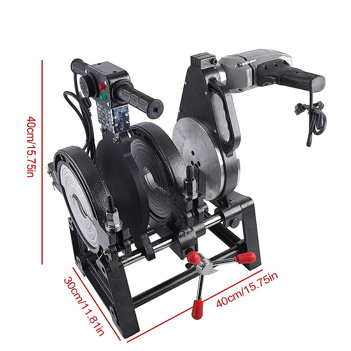 Lidhujnk 110V 2 Clamps Manual Pipe Fusion Welder PE HDPE PB PVC Piping Welding Machine, Pipe Hot Melt Welder 63-200mm