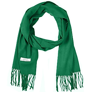 Falari Men Women Unisex Cashmere Feel Scarf 78" X 12" Solid Color Kelly Green A19-22