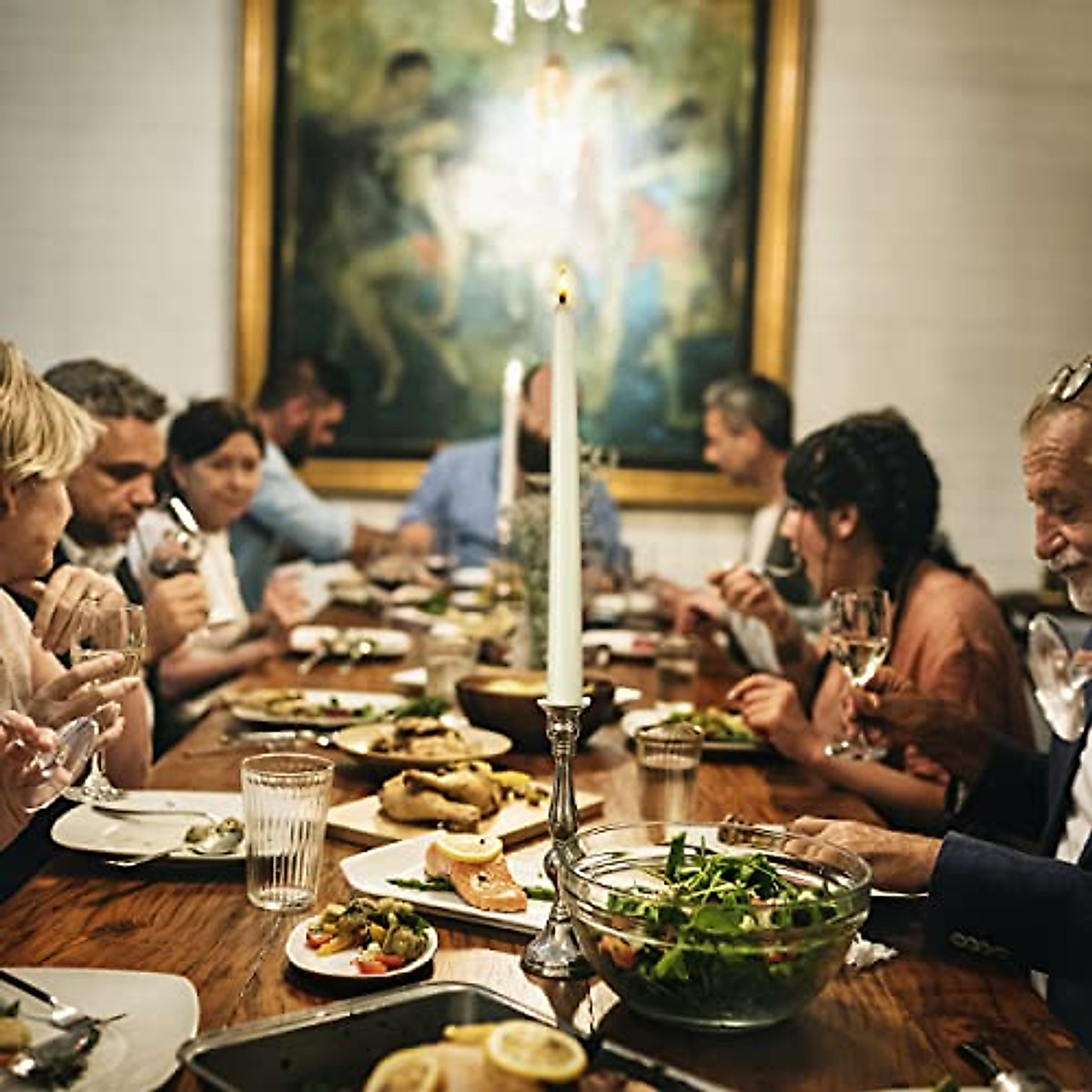 UNICY 20 Pack 10 inch Ivory Taper Candles, Unscented Candlesticks for Christmas Eve and Easter Candlelight Service, Vigil, Memorial 10 Inch, Pack of 20