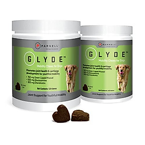 GLYDE Mobility Chews Hip & Joint Supplement for Dog | 120 Chews | with Glucosamine, Chondroitin & New Zealand Green Lipped Mussel | Natural and Sustainable | Gluten Free | Healthy Joints