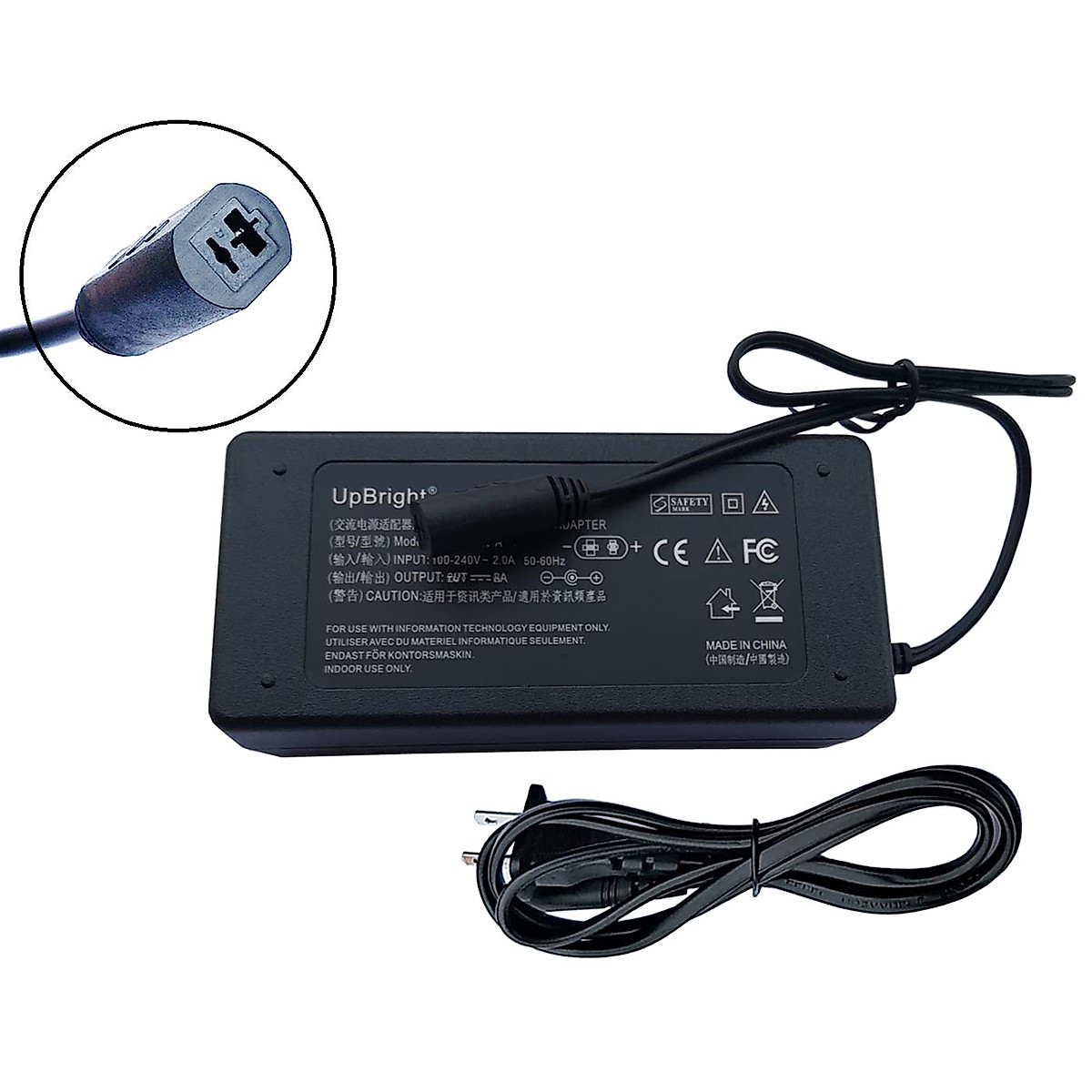 UpBright 2-Prong 29V AC/DC Adapter Compatible with KD Model NO: KDDY008A Changzhou Kaidi Electrical Recliner and Lift Sofa Chair Motor DC29V 2A 29VDC 2.0A Switching Power Supply Cord Battery Charger