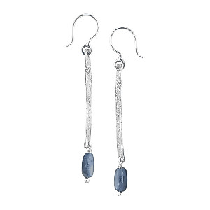Silpada 'World Ocean' Natural Kyanite Rectangular Drop Earrings in Sterling Silver