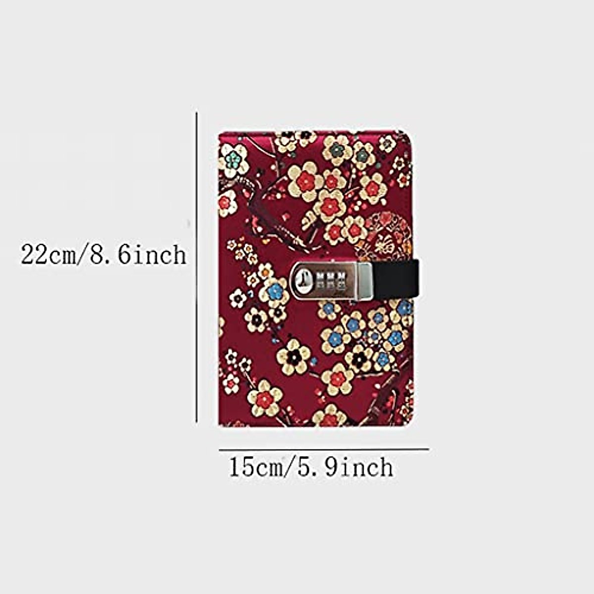 HMEI Password Lock Journal Diary Digital Locking Notepad Book Combination A5 Notepad Writing Book 130 Sheets 260 Pages For Women fashion notebook (Color : Blue)