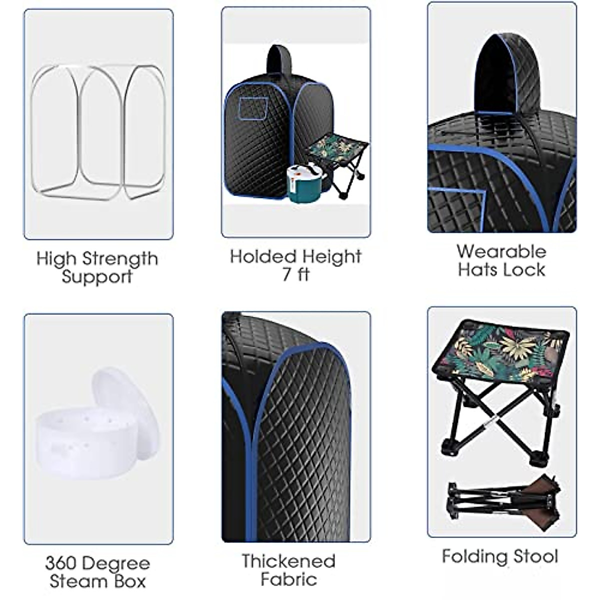 Portable Sauna, Personal Sauna for Home with 2L Steam Generator, Personal Sauna Tent, Portable Steam Sauna Box with Remote Control, Steam Saunas for Home,at Home Sauna