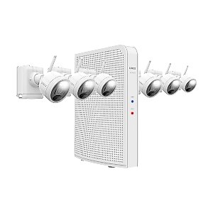 Lorex 2K 8 Channel Wire-Free Security Camera System with 6 Battery-Operated Active Deterrence and Person Detection Indoor/Outdoor Cameras (1TB)