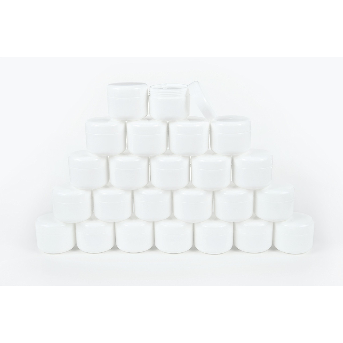 Vivaplex, 24, White, 2 oz Cosmetic Jars, with Liners and Dome Lids