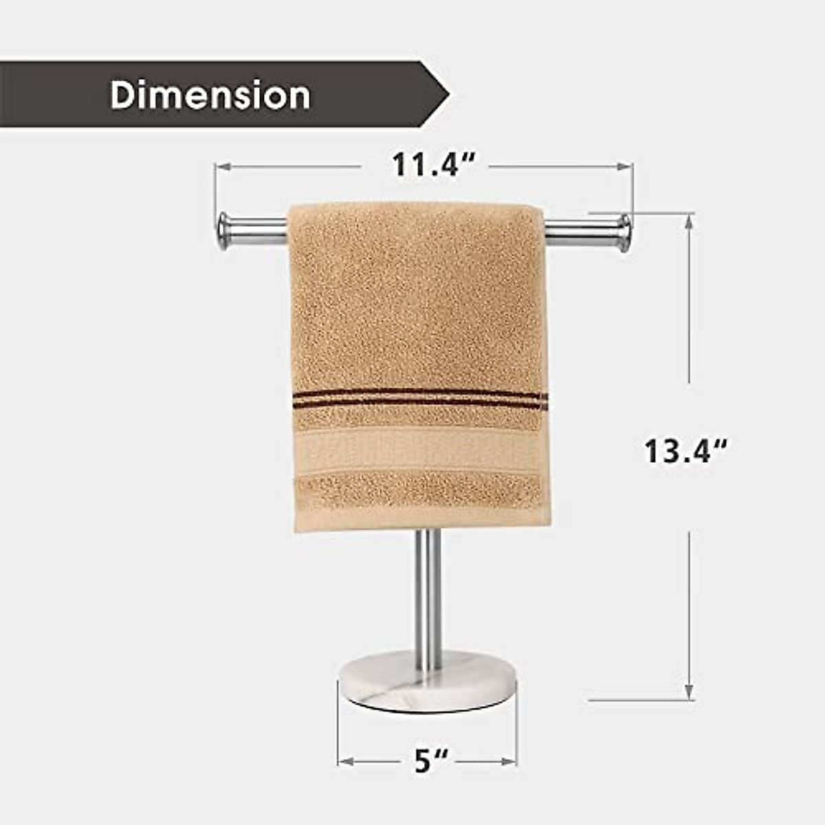 Songtec Hand Towel Holder Stand, Fingertip Towel Rack with Heavy Marble Base, Accessories Jewelry Stand (Marble Base, Brushed Nickel)