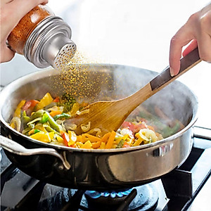 Lyellfe 8 Pack Mason Jar Shaker Lids, Stainless Steel Shaker Lids for Mason Jars, Mason Jar Spice Lid with Silicone Seal for Regular Mouth Jar (Jar Not Included)