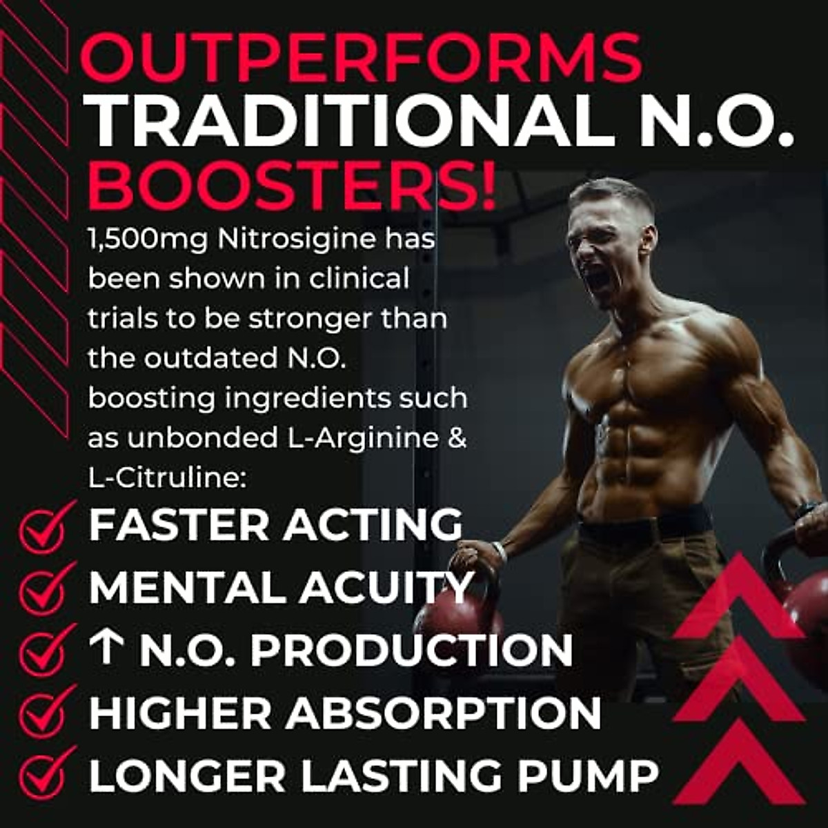 Gorilla Gulps - Primal Pump Nitric Oxide Supplement Nootropic 1500mg Nitrosigine L Arginine & Beet Root for Muscle Growth, Pumps, Blood Flow, Energy & Focus - Max Strength Pre Workout N.O. Booster