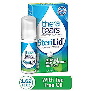 TheraTears Sterilid Eyelid Cleanser, Lid Scrub for Eyes and Eyelashes, Contains Tea Tree Oil, 48 mL, 1.62 Fl oz Foam Pump