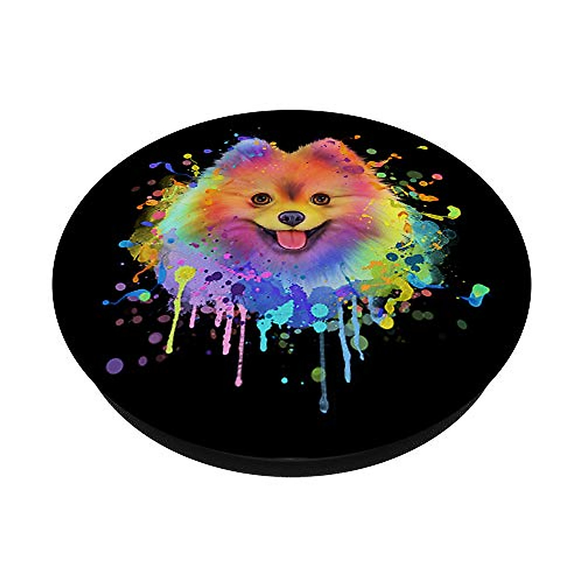 Colorful Splash Art Pomeranian Portrait Pom Puppy Owner PopSockets Swappable PopGrip