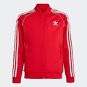 adidas Kids' Adicolor Superstar Track Jacket, Better Scarlet, Medium