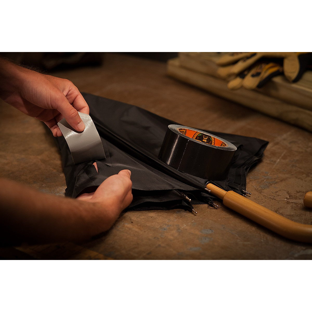 Gorilla Black Duct Tape, 1.88" x 12 yd, Black, (Pack of 6)