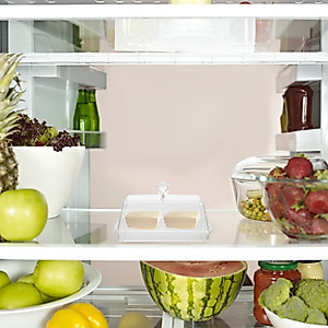 Hemoton Flip Top Butter Dish Butter Dish Acrylic Clear Butter Keeper Box Butter Holder Countertop Butter Container with Crystal Lid Handle Cover