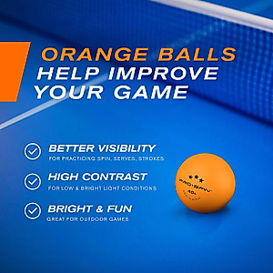 PRO SPIN Ping Pong Balls - Orange 3-Star 40+ Table Tennis Balls (Pack of 24) | High-Performance ABS Training Balls | Ultimate Durability for Indoor/Outdoor Ping Pong Tables