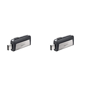 SanDisk 64GB Ultra Dual Drive USB Type-C - USB-C, USB 3.1 - SDDDC2-064G-G46, Grey/Silver & 32GB Ultra Dual Drive USB Type-C - USB-C, USB 3.1 - SDDDC2-032G-G46
