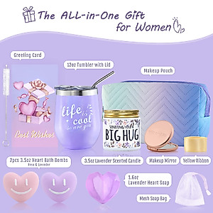 Panspace Happy Birthday Gifts for Women, Unique Gifts for Her Best Friend Mom Sister Wife, Spa Gift Basket Boxes for Women with Wine Tumbler, Pampering Gifts Birthday Gift Ideas for Women