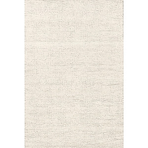 nuLOOM Caryatid Handwoven Solid Wool Area Rug, 6' x 9', Off-white