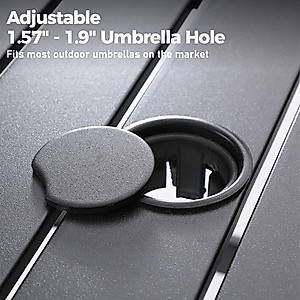 SUNSHINE VALLEY Patio Dining Sets for 5 Pcs,Metal Frame Outdoor Furniture Lawn Garden,Patio Dining Sets,4 Stable Outdoor Dining Red Chairs Square Dining Table.