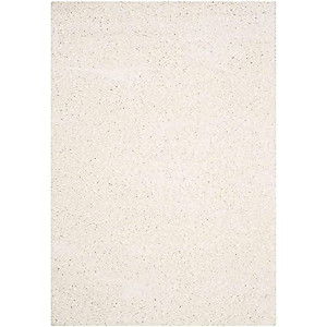 SAFAVIEH Athens Shag Collection 8' x 10' White SGA119B Non-Shedding Living Room Bedroom Dining Room Entryway Plush 1.5-inch Thick Area Rug